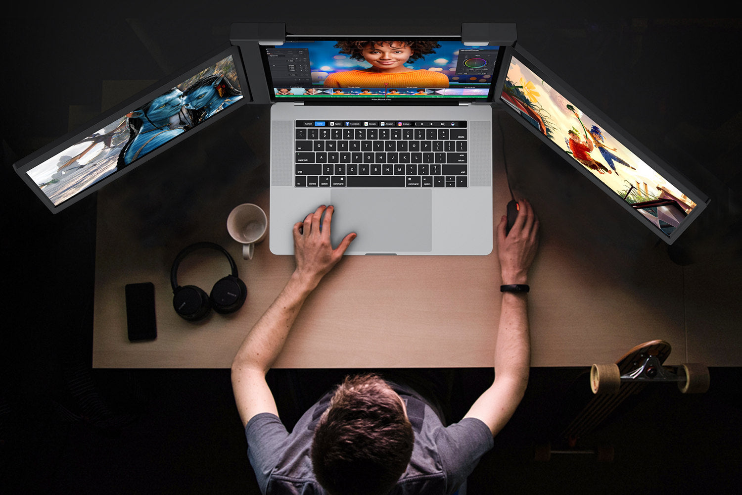 Enhance Productivity with the 12" Foldable Triple Portable Monitor ...